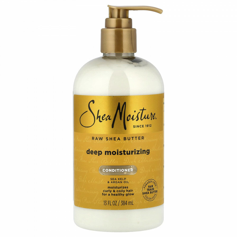 SheaMoisture, необработанное масло ши, глубоко увлажняющий кондиционер, для вьющихся и кудрявых волос, 384 мл (13 жидк. унций)