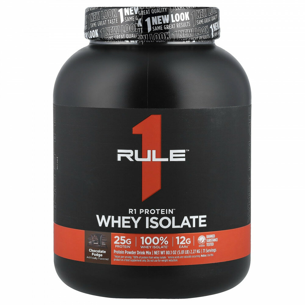 Rule One Proteins, R1 Protein™, сывороточный изолят, со вкусом шоколадной помадки, 2,27 кг (5,01 фунта)