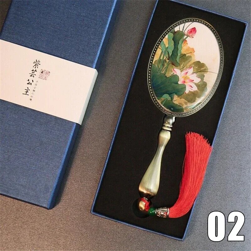 Ретро зеркало для макияжа бронза 02