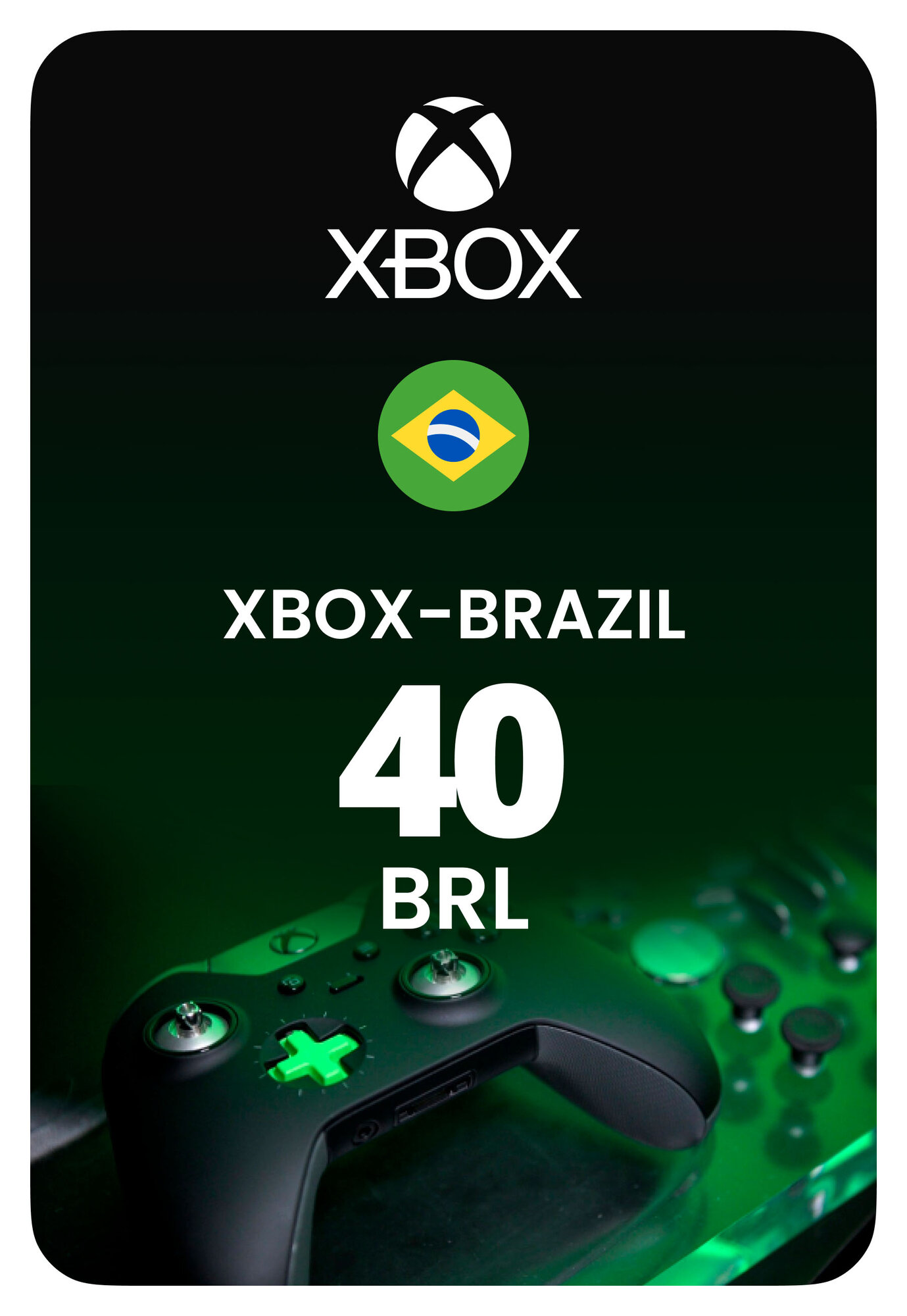 Карта пополнения Xbox - Бразилия 40 BRL (Xbox; Xbox Series X/S, Xbox One, PC; Регион активации Бразилия)