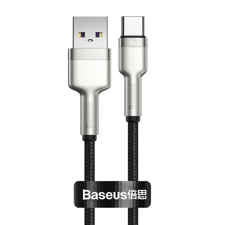 Кабель для зарядки Android Baseus Cafule Series USB Type-C, 66 W, 2 метра, черный