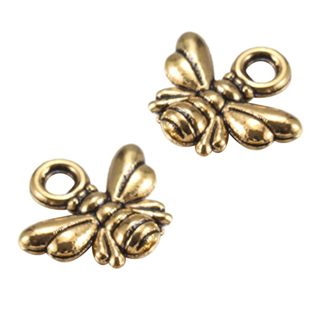 Подвески-пчёлки для бижутерии, 40 шт, Золото