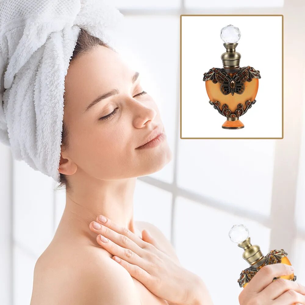 Винтажный Флакон Для Парфюма С Хрустальными Вставками Сердце Объём 9.00X5.50X2.20Cm