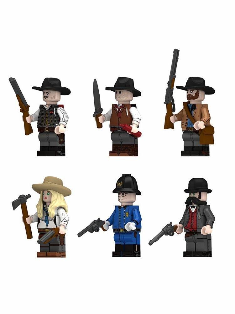 Минифигурка Red Dead Redemption2 RDR2 Minifigures 6 шт / Конструктор Стройка