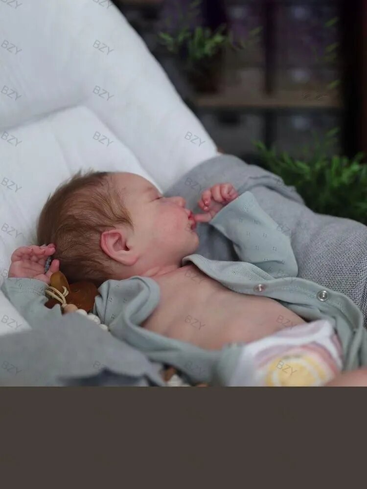 Reborn Мальчик 49 см кукла из силикона и винила с рыжими волосами — фото 1