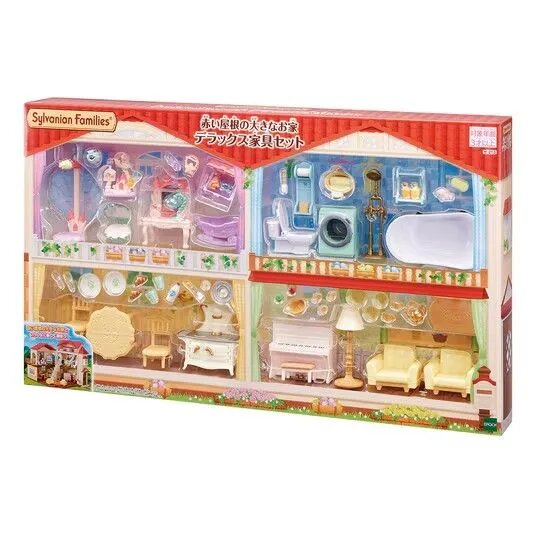 Игрушки sylvanian families Luxury furniture set with big red roof