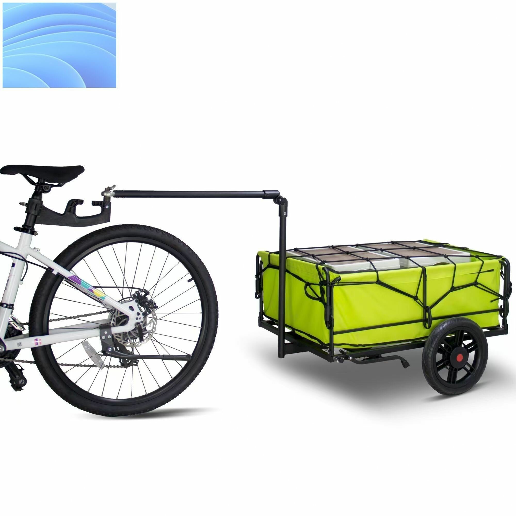 Прицеп для велосипеда. Максимальная грузоподъемность -50 кг. Складной и съемный