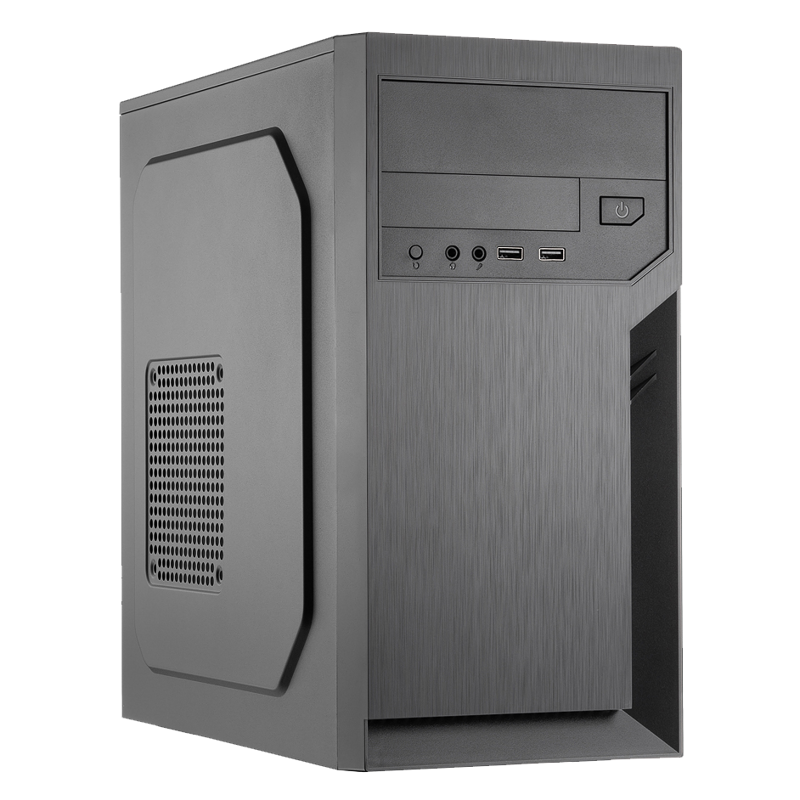 Корпус с блоком питания 450Вт. Case Foxline FL-702, mATX, 1x5.25EXT, 1x3.5EXT, 2x3.5INT, 2xUSB3.0, HDA, w/o FAN, w/450W ATX PSU, w/1.2m EU pwr cord, FL-702-FZ450-U32