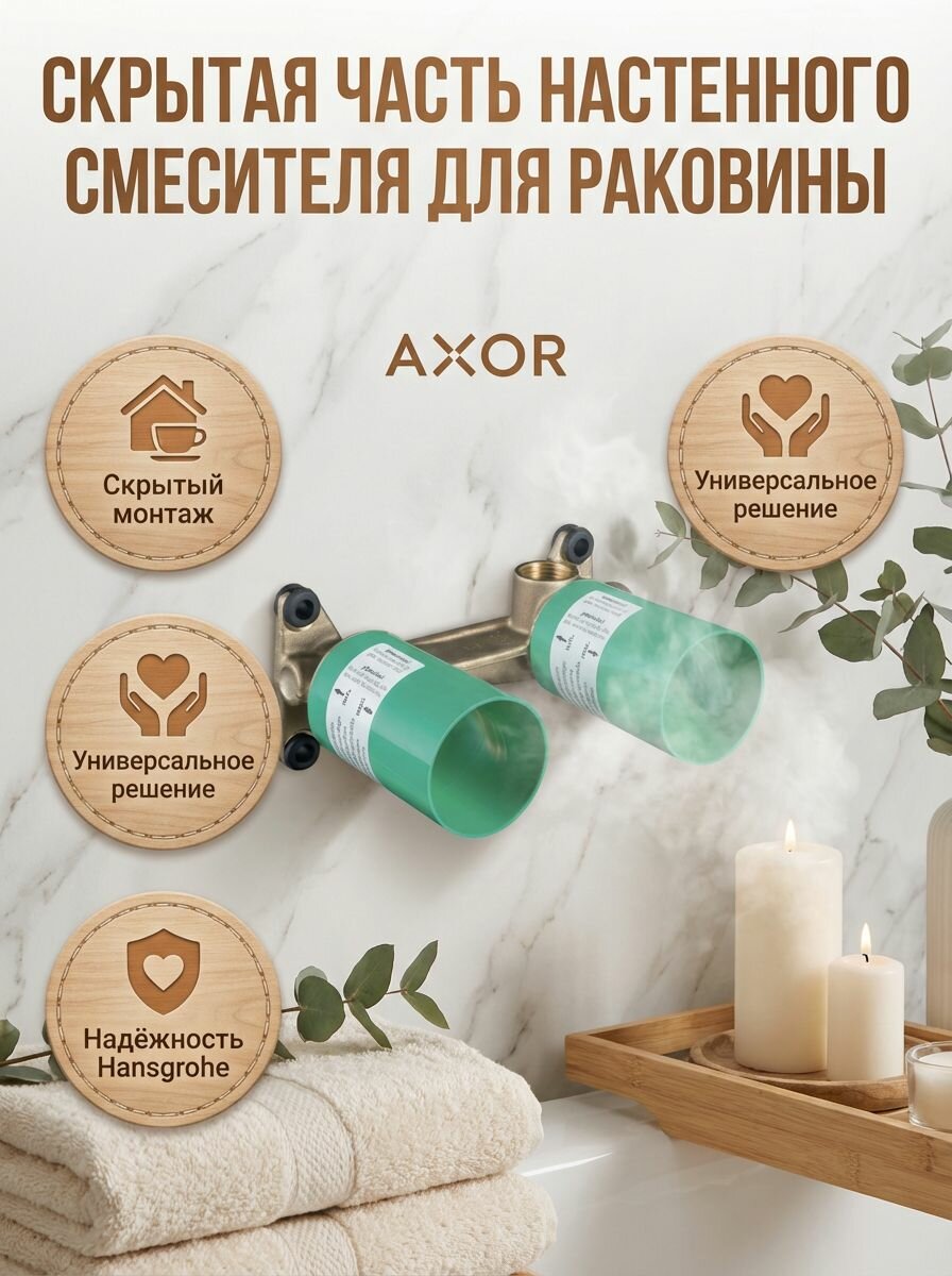 Скрытая часть для настенного смесителя для раковины, Axor 13622180