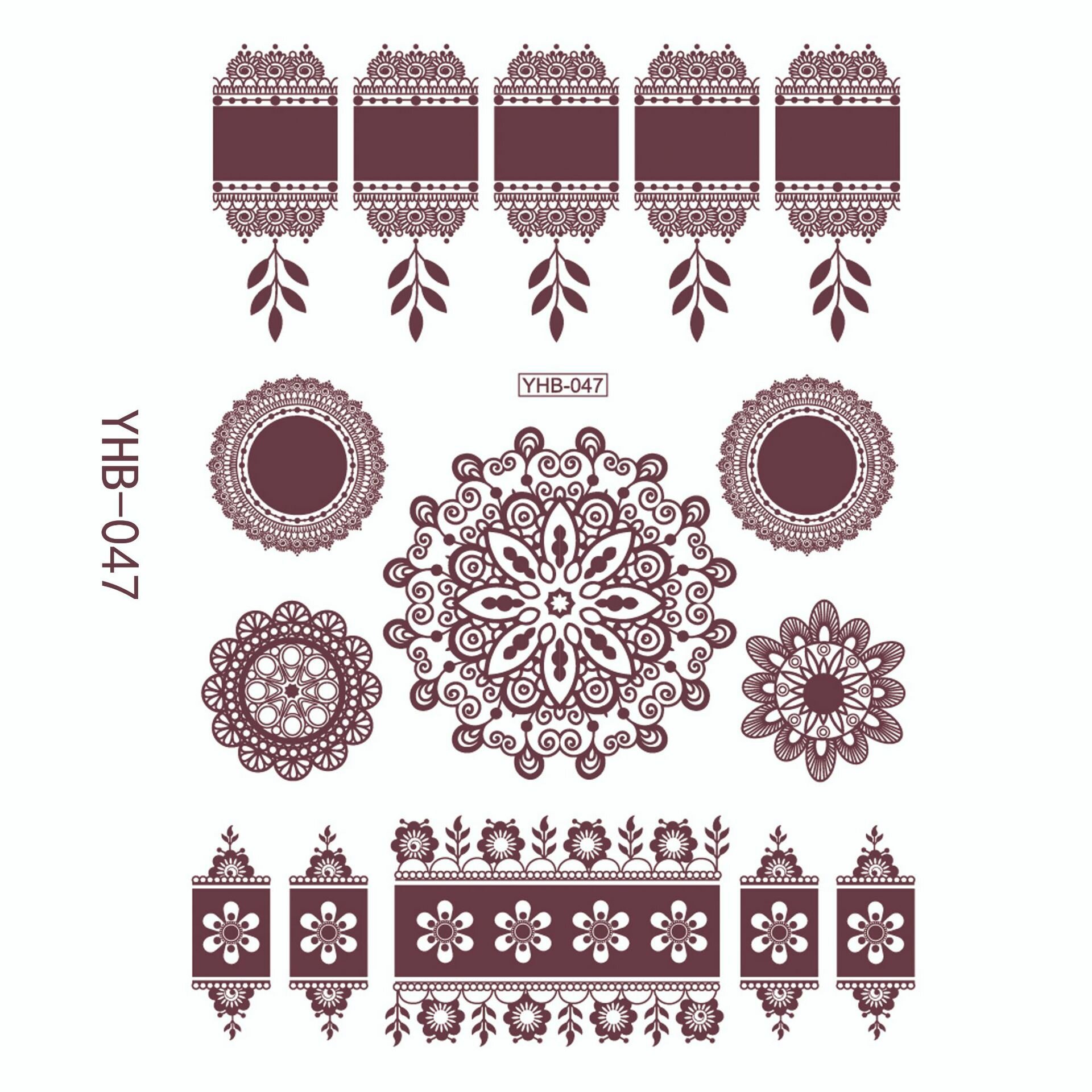 Временные татуировки хной в европейском и американском стиле, временные татуировки белого, черного и красного цветов, высококачественные временные татуировки для рук и предплечий.