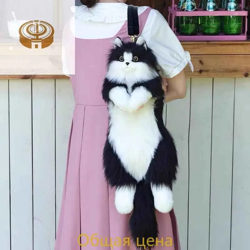 Рюкзак в виде кота Sanhua - реалистичная плюшевая сумка для переноски кошек — фото 1
