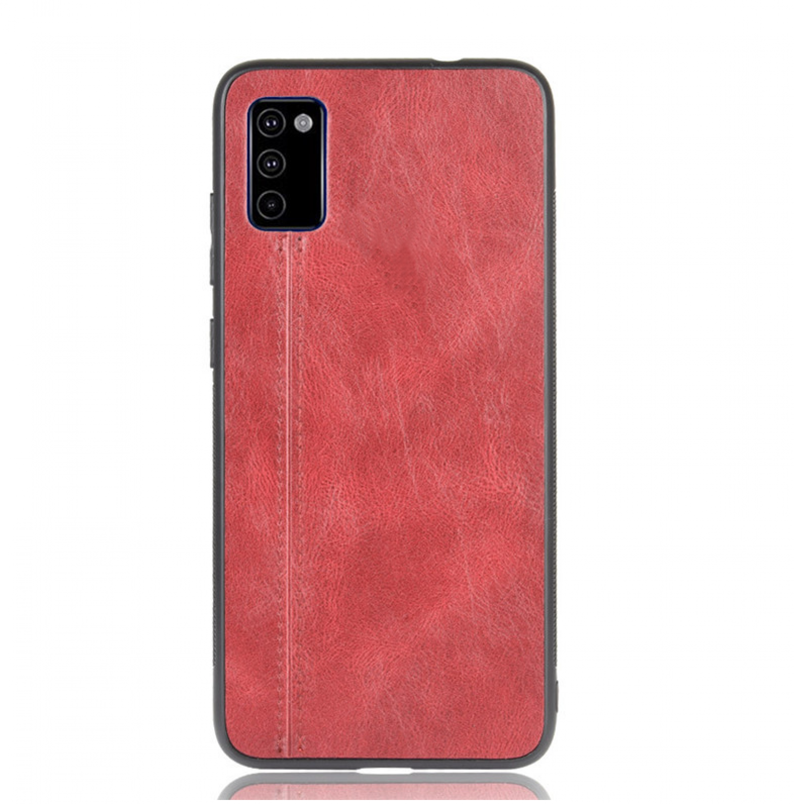 Чехол накладка MyPads для Xiaomi Mi 10 Lite 5G красный с кожаной текстурой