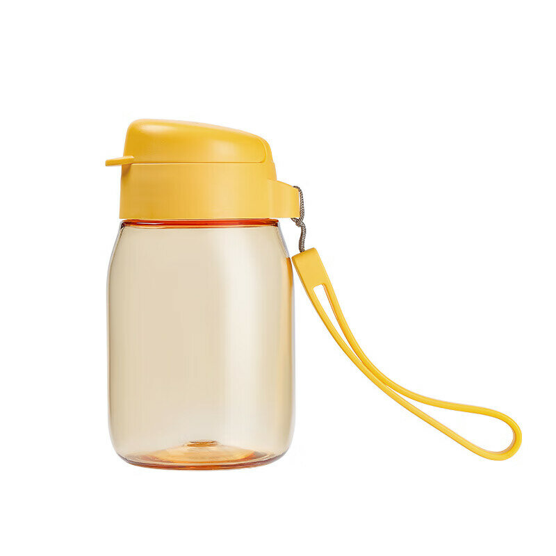 Пластиковый стакан Tupperware Dudu Penguin 350 мл с ремешком для детей летом милая бутылка Цвет：Оранжевый сок 350 мл