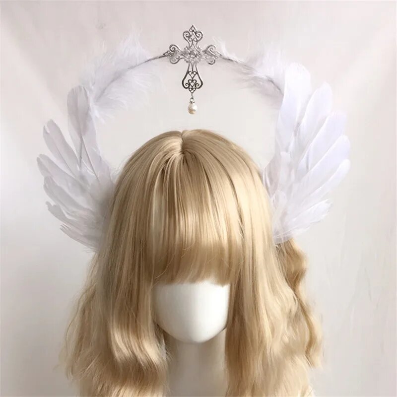 Белая тиара с перьями, Цвет: 3