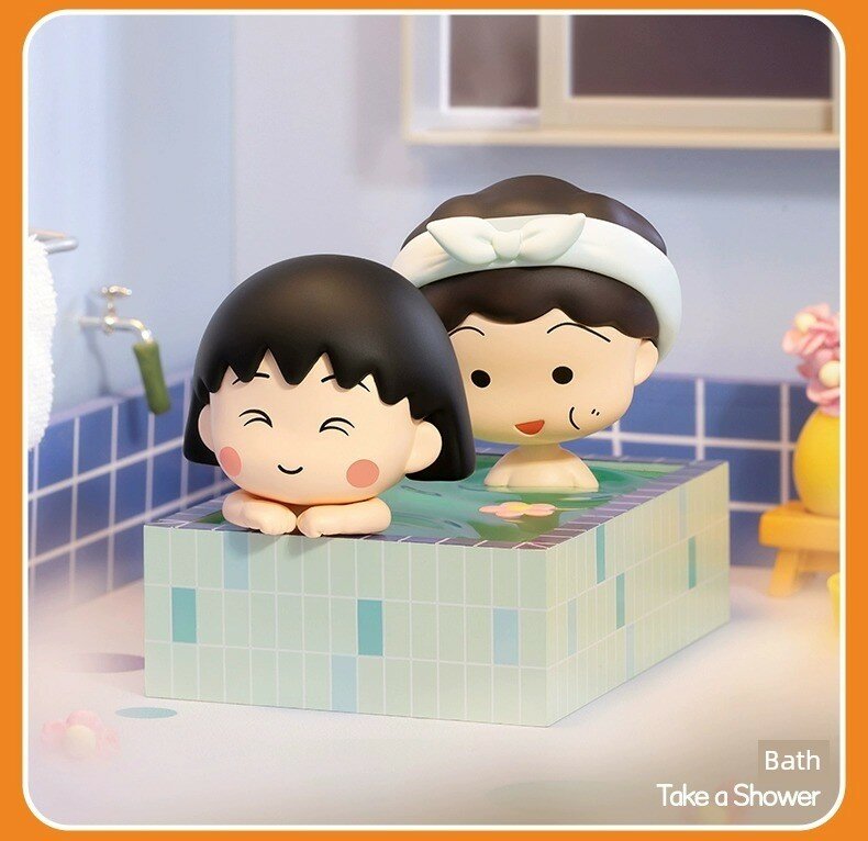 POP MART Cherry Tomoko Фигурка - Сцена купания, Коллекционная игрушка, Размер 8-10 см