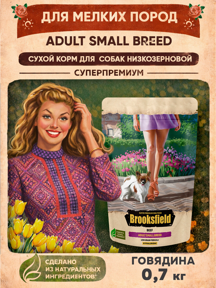 Корм для собак сухой для мелких пород 700г BROOKSFIELD (Бруксфилд), Индейка и Говядина