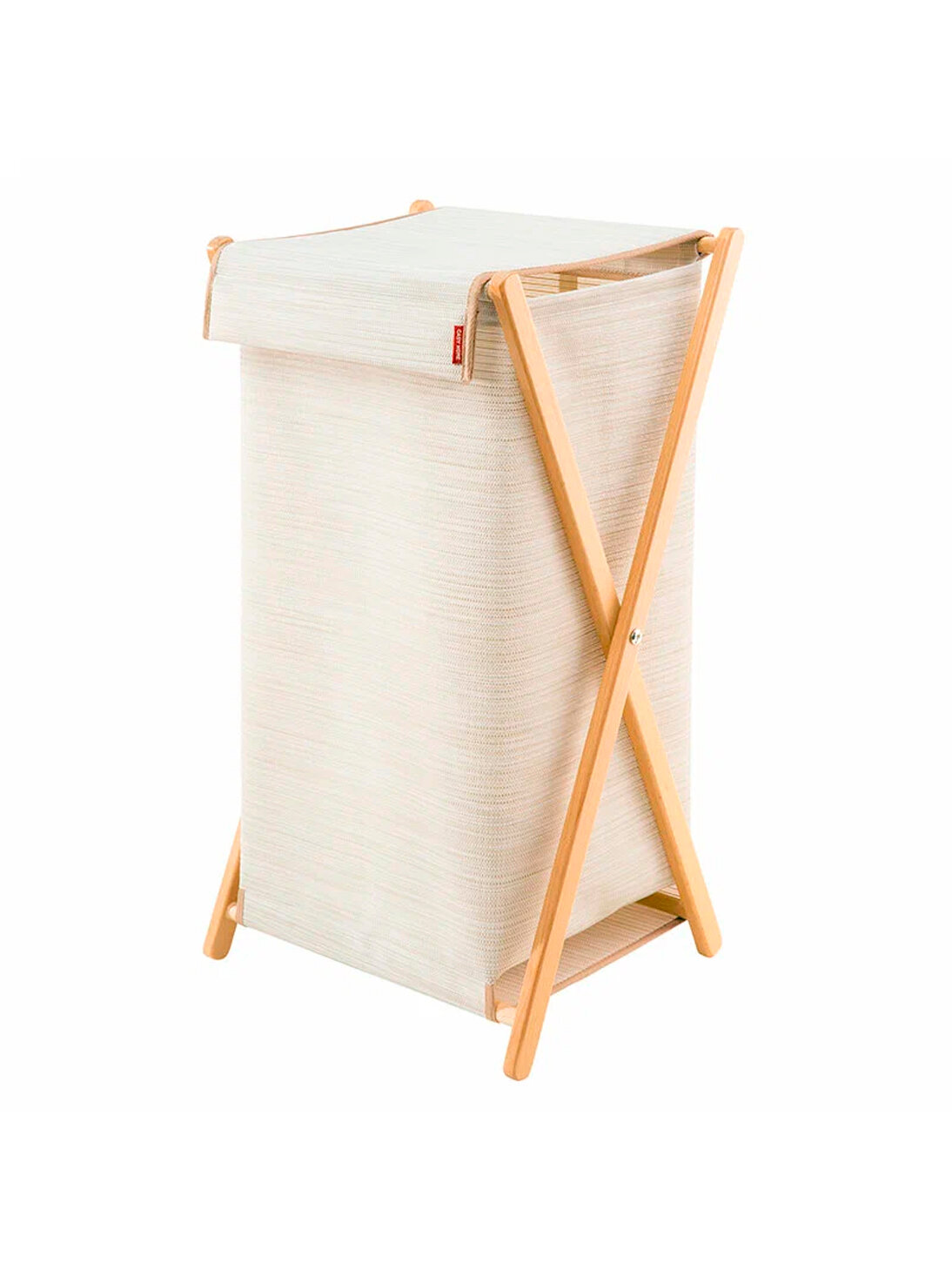 Корзина для белья Casy Home Лён складная, цвет бежевый, 30х25х60 см