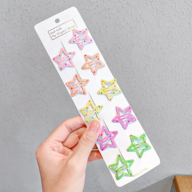 Заколки для волос звёздочки, 10шт, цвет 10pcs star 2