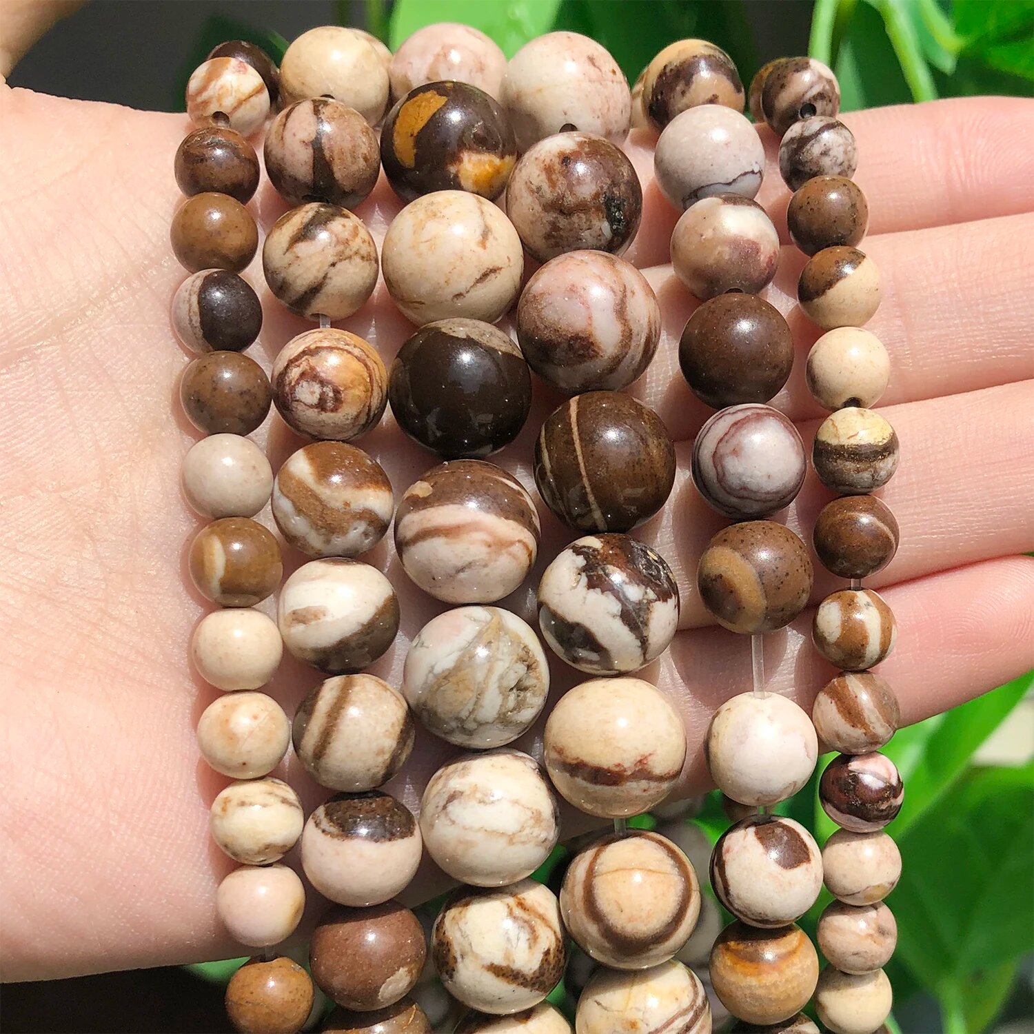 Бусины LASOFAMIRE Розовая зебра, яшма, говлит, агаты 10mm 34pcs beads, Australia Zebra