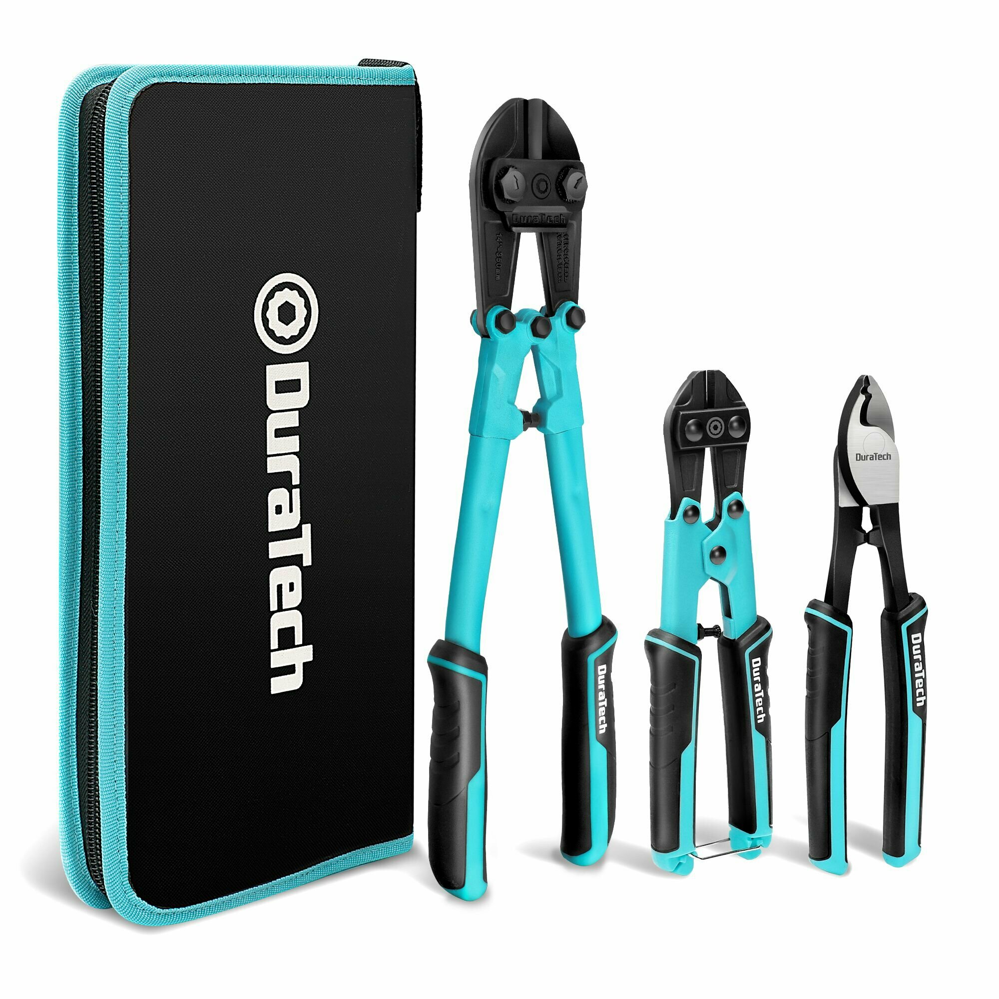DuraTech 8" кусачки для резки проволоки + 14" кусачки для троса + 8" ножницы для кабеля/Набор с сумкой Oxford