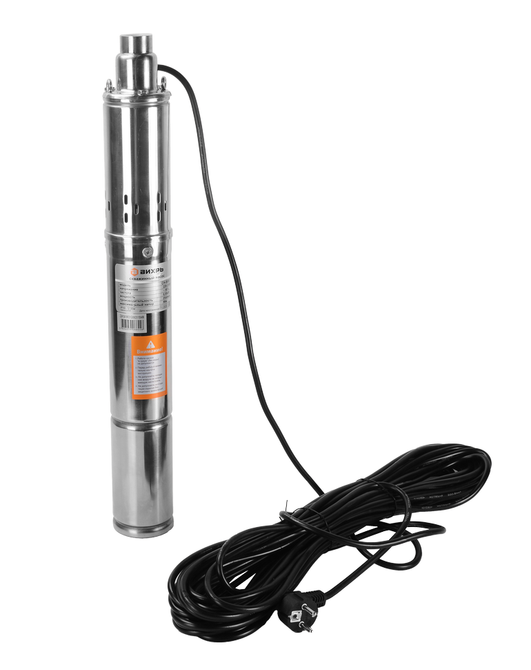 Скважинный насос Вихрь 550 Вт, 25л/мин, 75мм, напор 90м, СН-90B/3