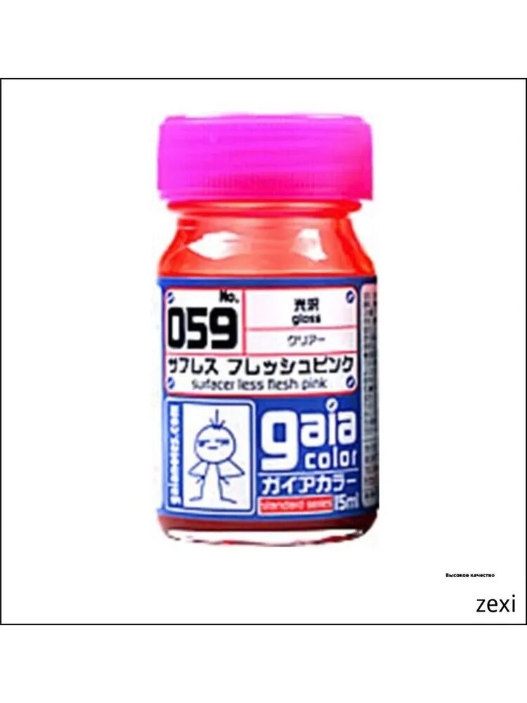 Gaia Color 059 Surfacer Less Flesh Pink Акриловая краска, 15 мл, для моделизма, розовая