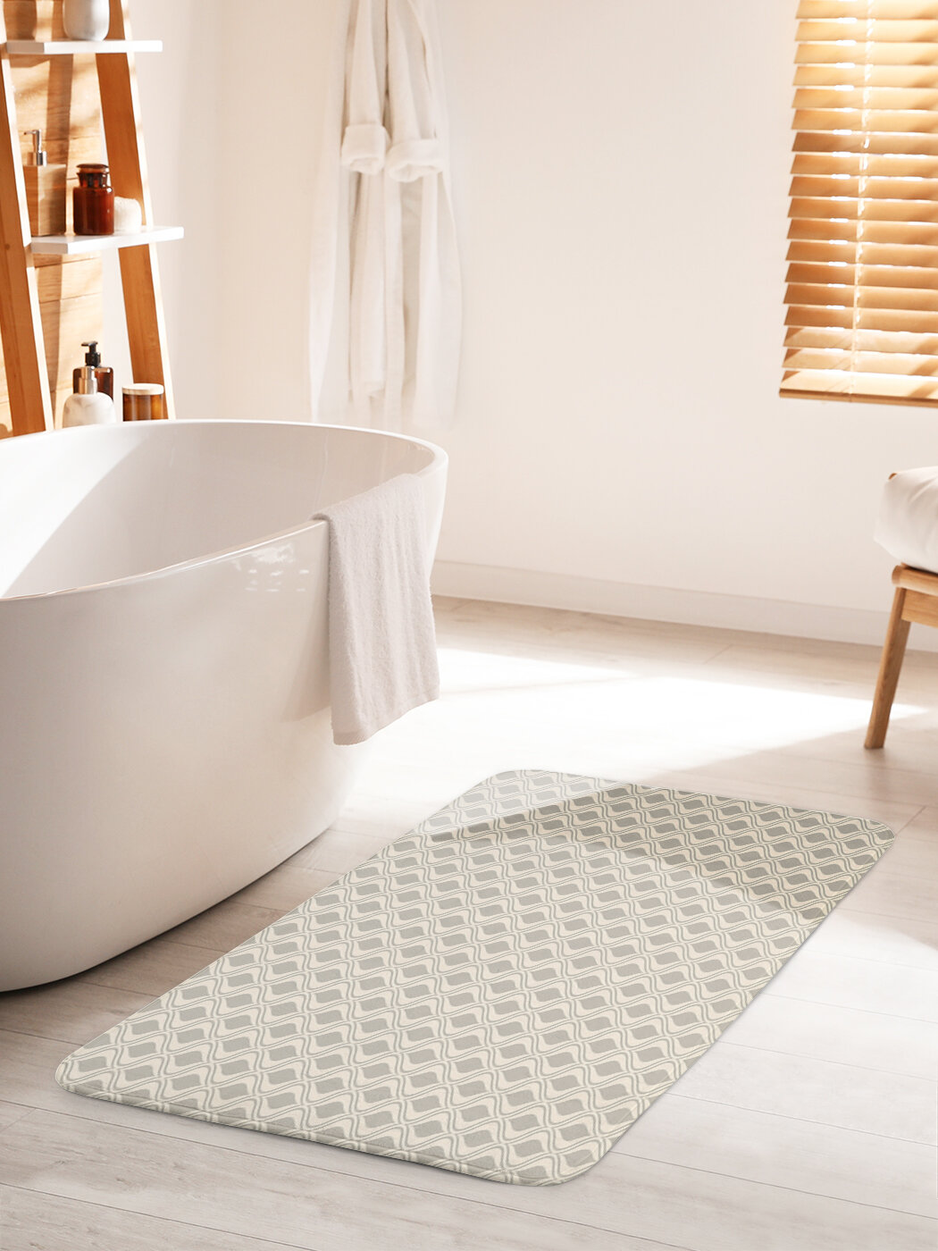 Коврик для ванной комнаты и туалета противоскользящий "Геометрический декор" 60х100 см, JoyArty