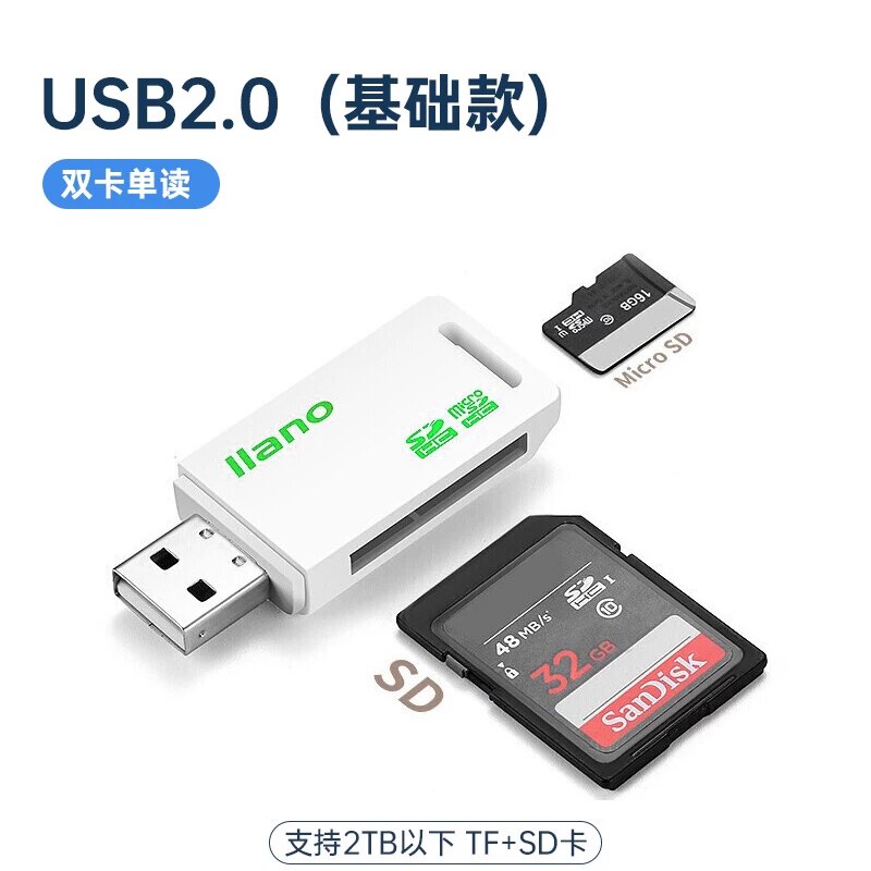 USB 2.0 Базовый адаптер для SD/TF карт с OTG для мобильных устройств, ПК, камеры - Одновременное чтение одной карты