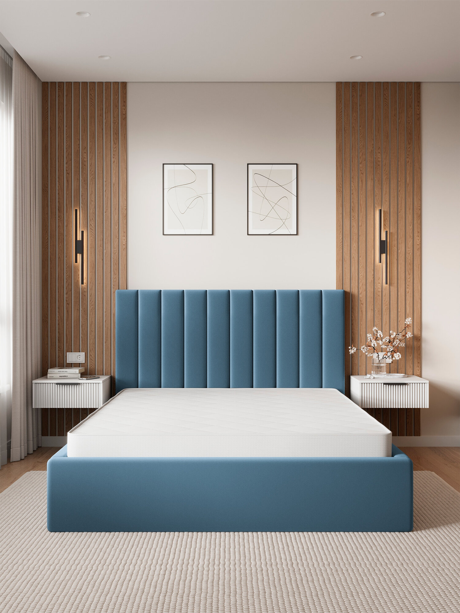 Кровать двуспальная 160х200 с подъемным механизмом, Милан мини с мягким изголовьем для дома и спальни, ортопедическое основание, ящик для белья