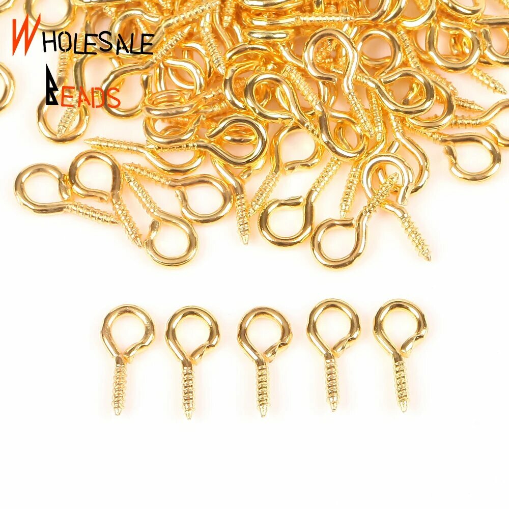 Штифты для бижутерии, 4x8 мм, Gold, 200 шт.