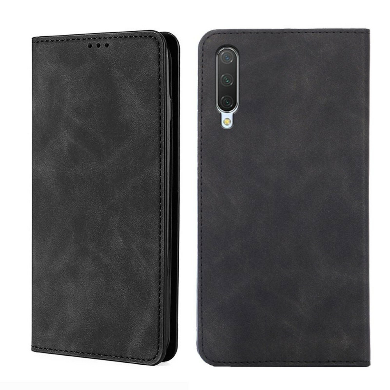 Чехол-книжка MyPads для Xiaomi Mi 9 Lite/Mi A3 Lite/Mi CC9 с мягким прикосновением, черный