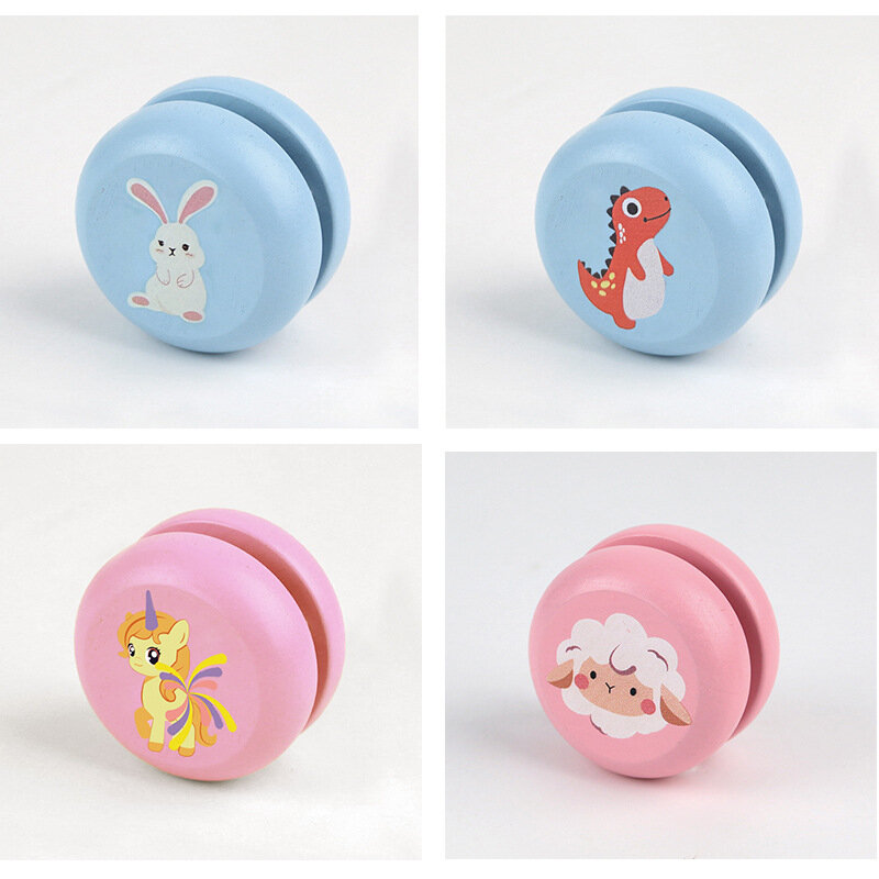 Мультяшный йо-йо для младших школьников, детская игрушка-йо-йо в подарок для мальчиков и девочек, деревянный йо-йо оптом.