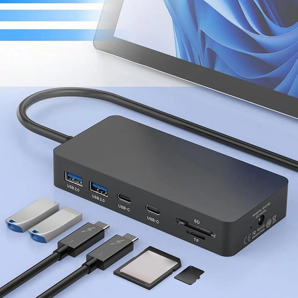 Док-станция 11 в 1, тройной дисплей, 4K, совместимость с HDMI+VGA для Surface Pro 11
