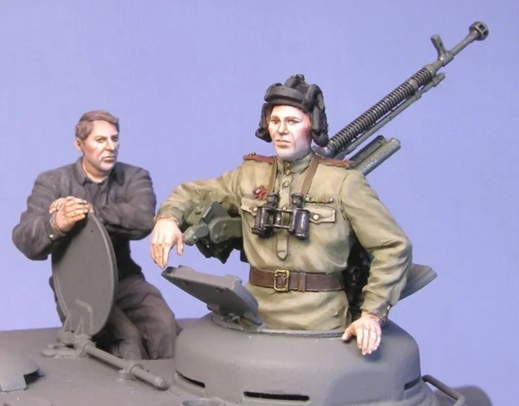 1/35 фигурка из смолы, модель, строительные наборы, исторический военный миниатюрный российский танк, экипаж и пулемет, в разобранном виде, неокрашенный 960A