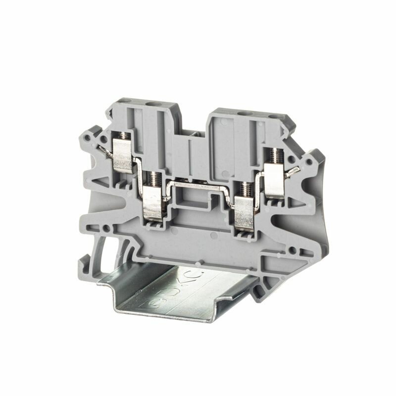 Клемма проходная винтовой зажим 4 точки подключения 2.5кв. мм сер. DKC TUR-2.5-QUATTRO