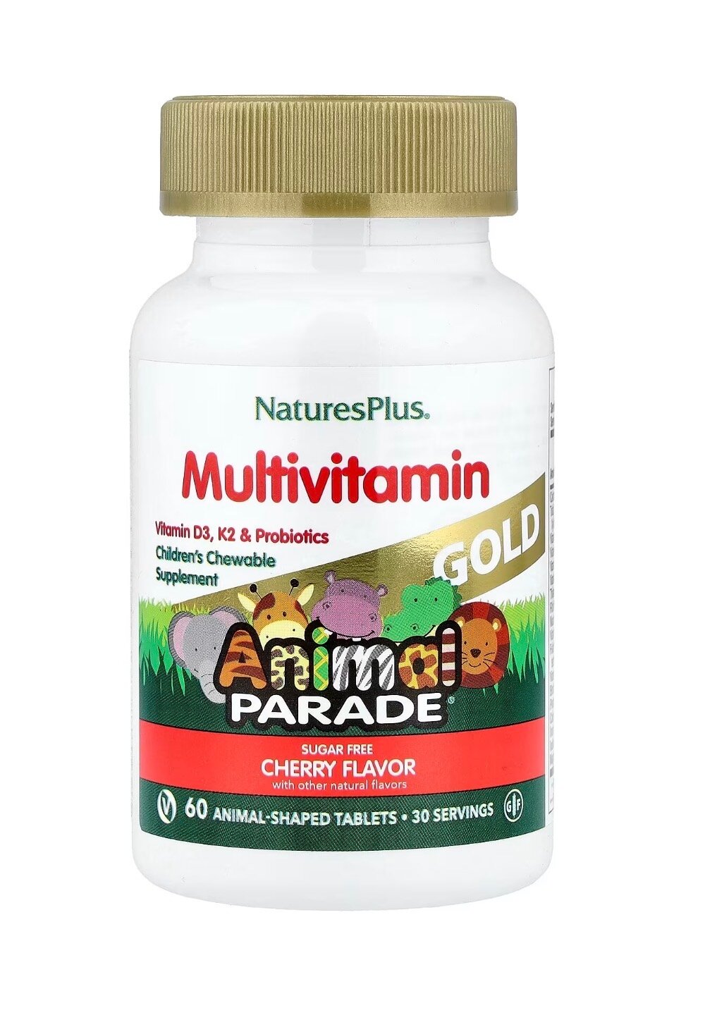 NaturesPlus Animal Parade Gold мультивитамины для детей 60 таблеток в форме животных