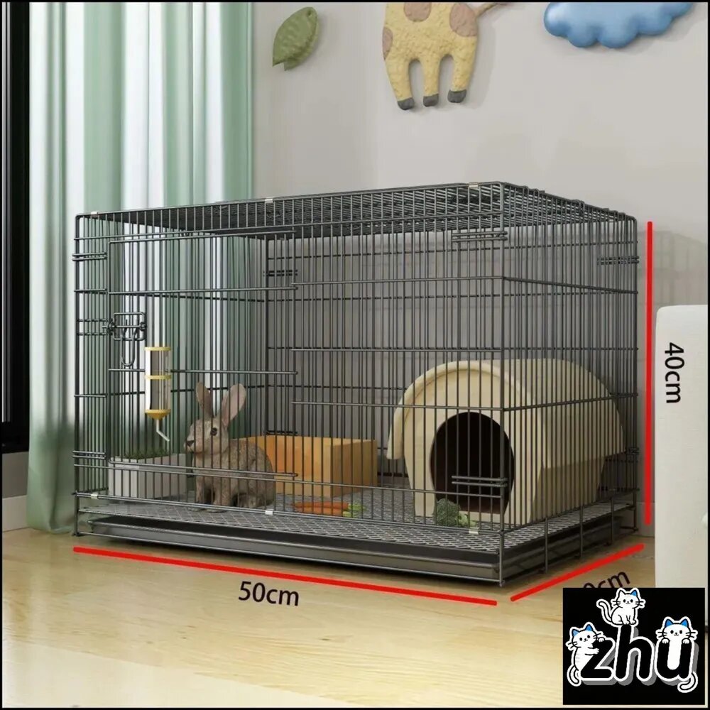 Практичная металлическая клетка 50*40*30см для кроликов, облегчающая чистку и отличающаяся усиленной конструкцией