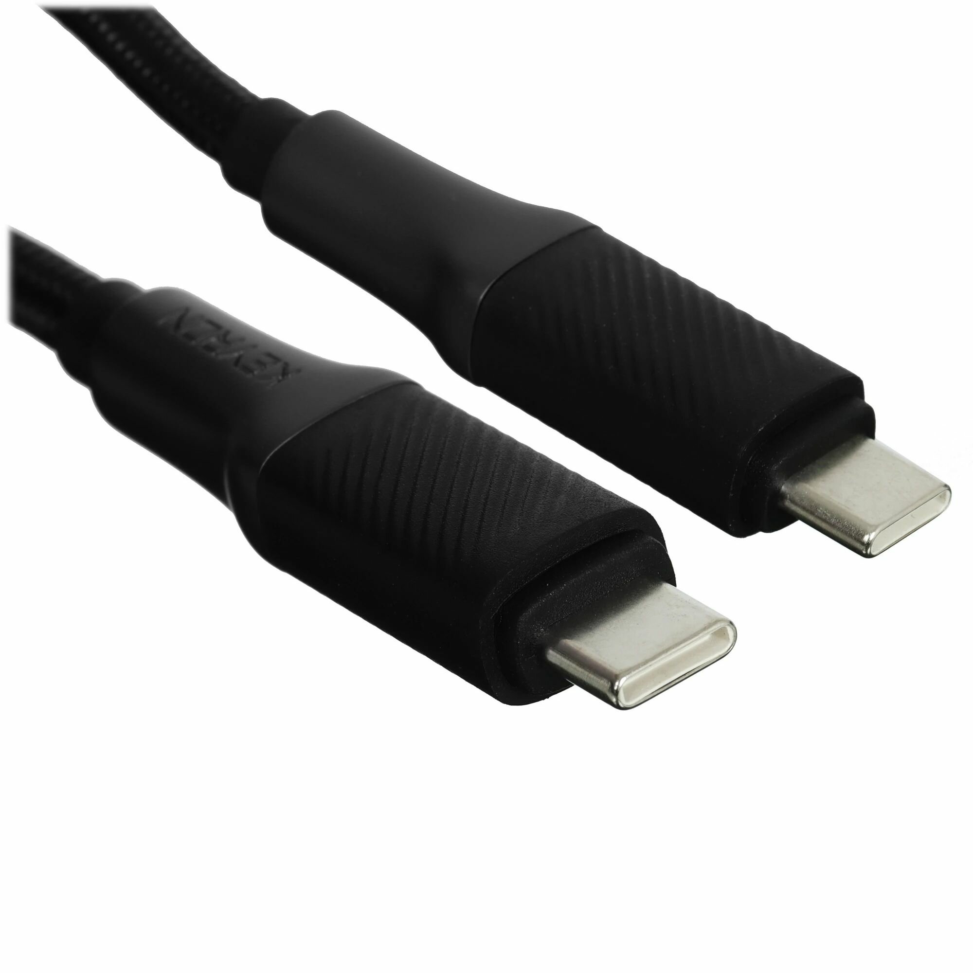 Кабель круглый KEYRON USB Type-C - USB Type-C 100W серый 1.5 м