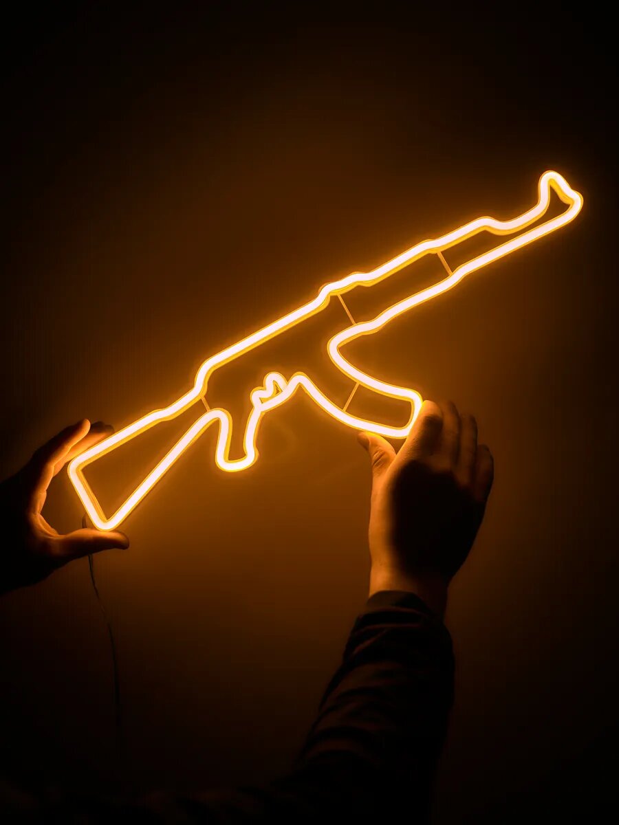 "Ак47" неоновая лампа, светильник