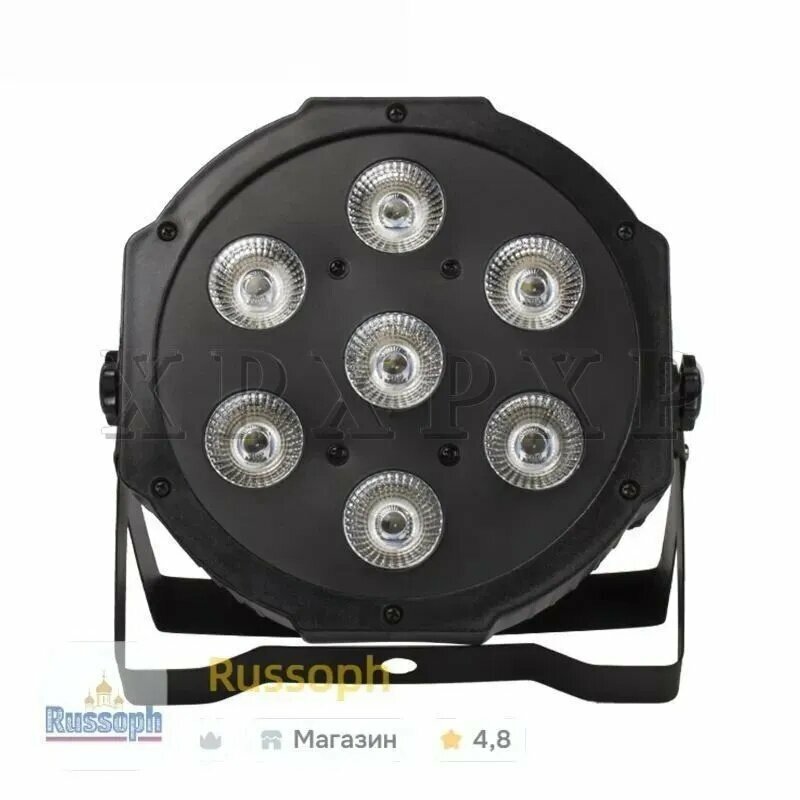Светодиодный плоский стробоскоп SHEHDS Par 7x18 Вт RGBWA + UV DMX512 6-10CH