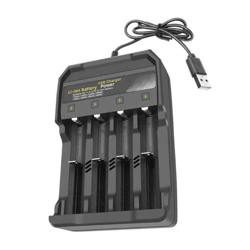 4-Слотный USB-адаптер Для зарядки аккумулятора 18650 Адаптер Для Зарядки литиевых батарей 18650 18500 16340 С Интеллектуальной Защитой От Перезаряда