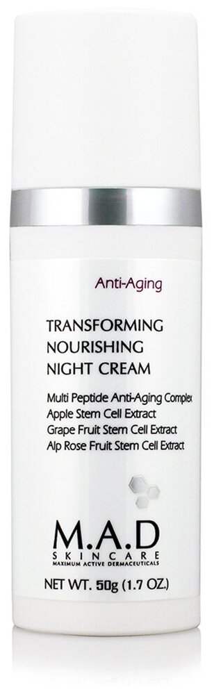 M.A.D Skincare Anti-Aging Transforming Nourishing Night Cream (Омолаживающий питательный ночной крем), 50 гр