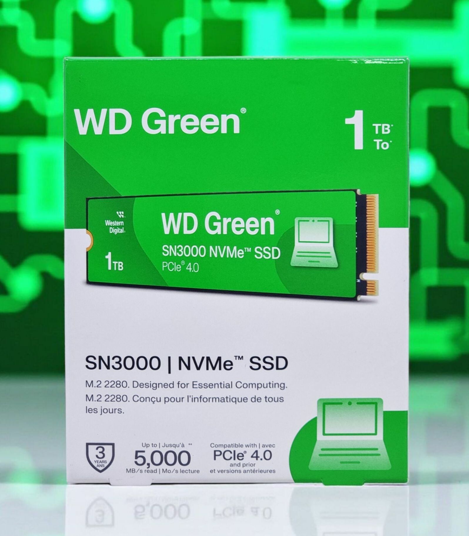 Накопитель SSD Western Digital SN3000, 1 ТБ, M.2 2280 (WDS100T4G0E)