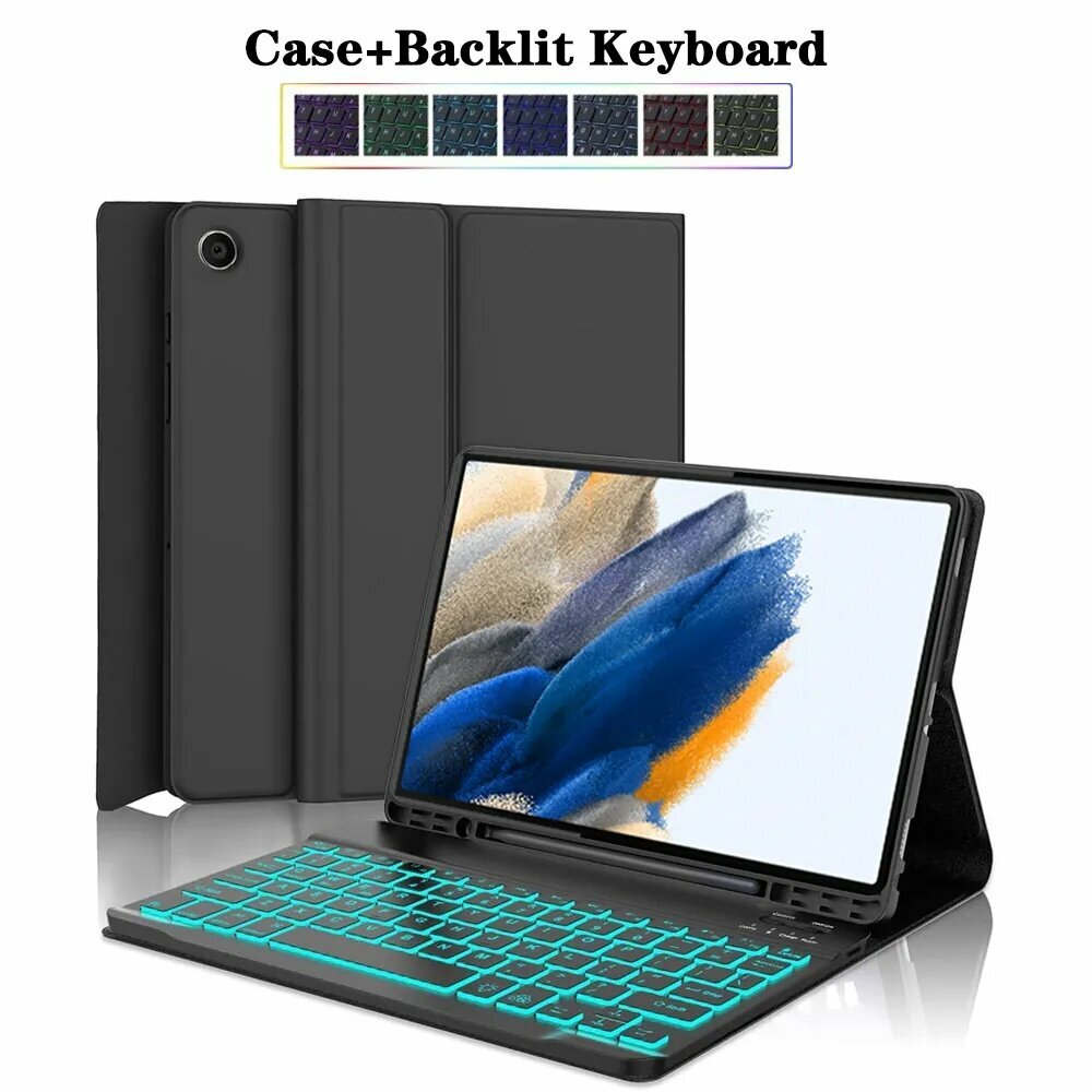 Чехол для планшета Samsung Galaxy Tab A8 10.5 дюймов , Российская клавиатура для галактики вкладка Tab A8 (Model: SM-X200/X205/X207)