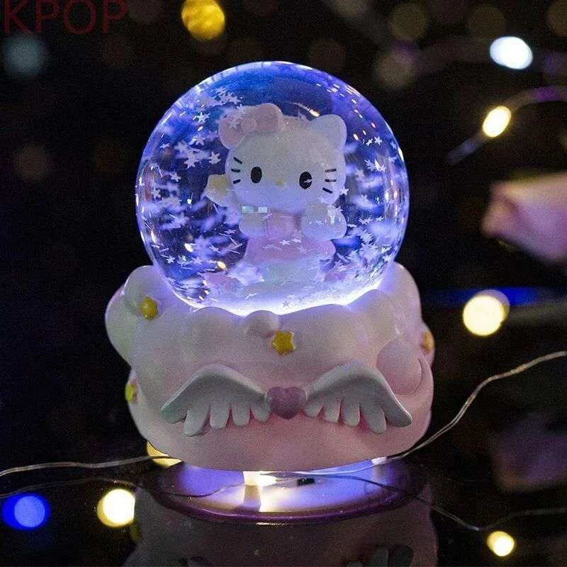 Снежный шар Hello Kitty, диаметр 5 см, с подсветкой, розовый, акриловый, для декора