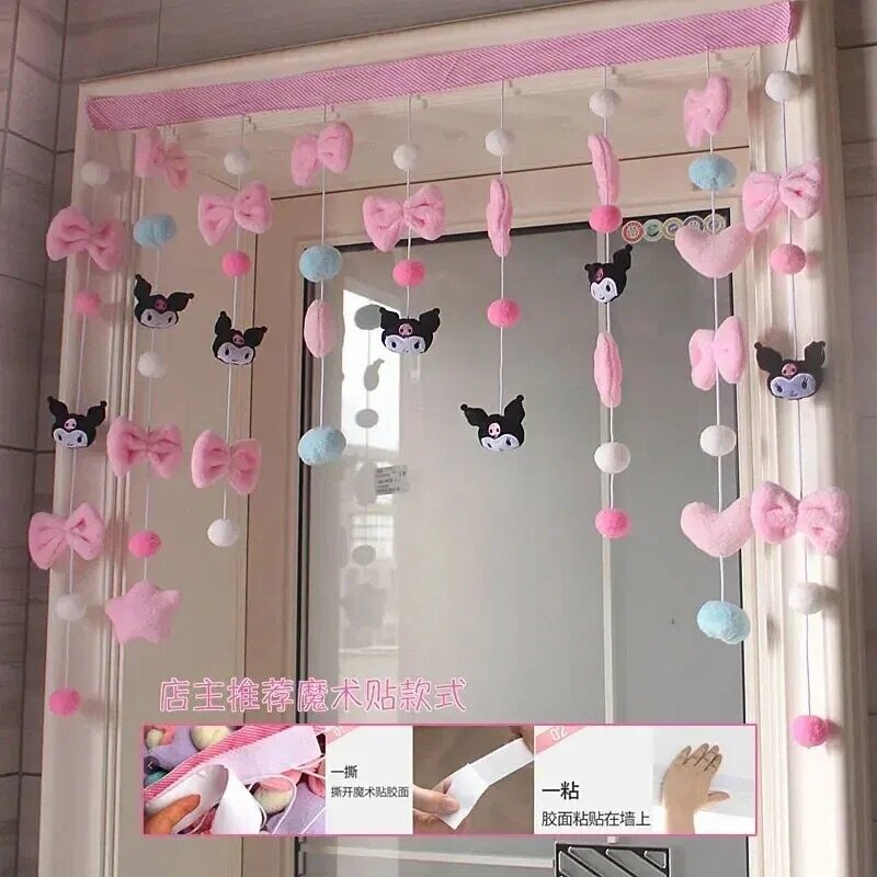 Эксклюзивная штора MINISO 90x85 см в розовом тоне Hello Kitty Kuromi