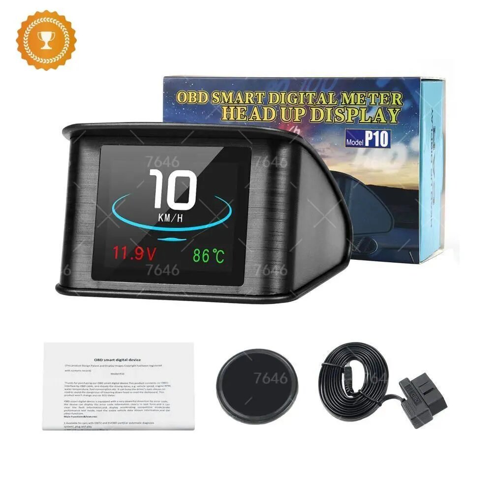 OBD Smart Digital Meter Head Up Display P10 Автомобильный бортовой компьютер Черный
