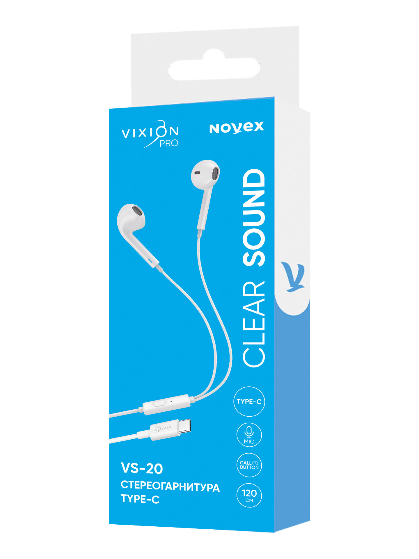 Наушники VIXION/NOVEX PRO VS-20 Type-C белый