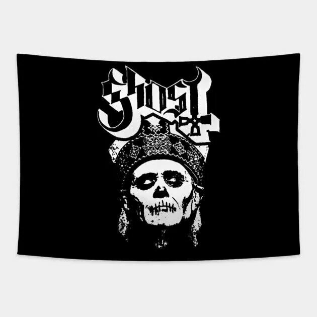 TATB Гобелен "мерч группы ghost band papa face", 75х100 см, 11x11