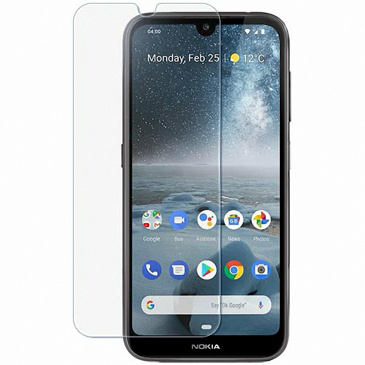 Защитное стекло для Nokia 4.2 прозрачное на плоскую часть экрана